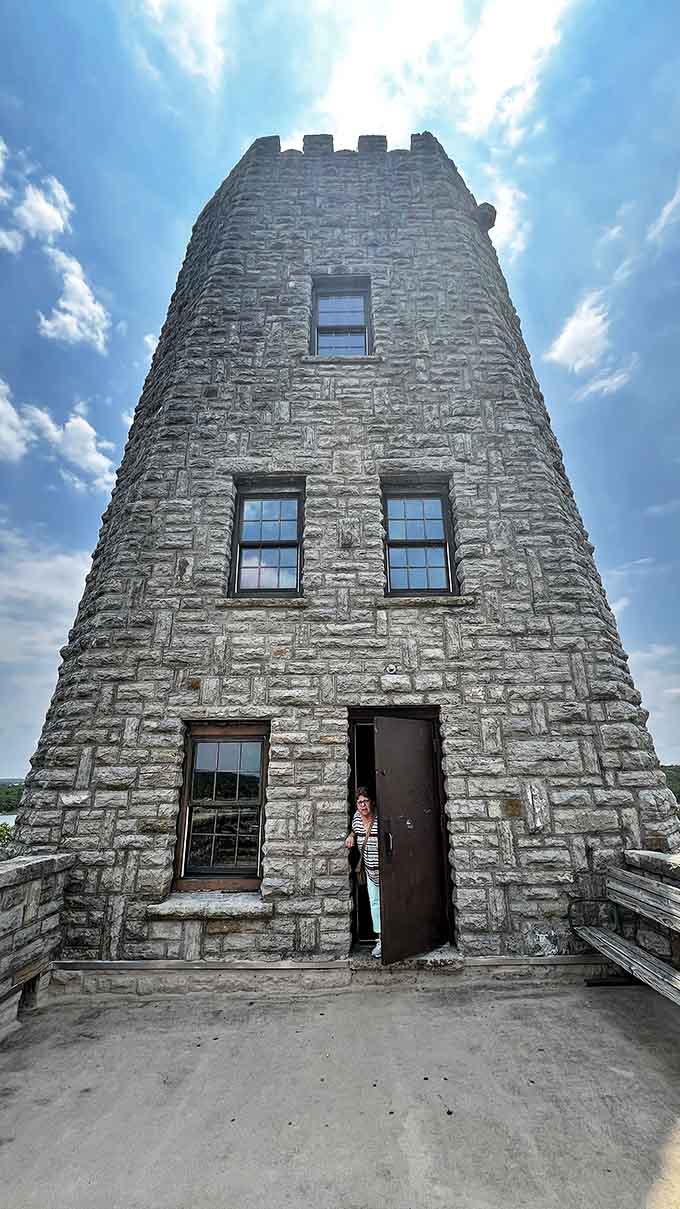 Tucker Tower stands like Oklahoma's answer to a medieval castle, minus the dragon but with 100% better views.