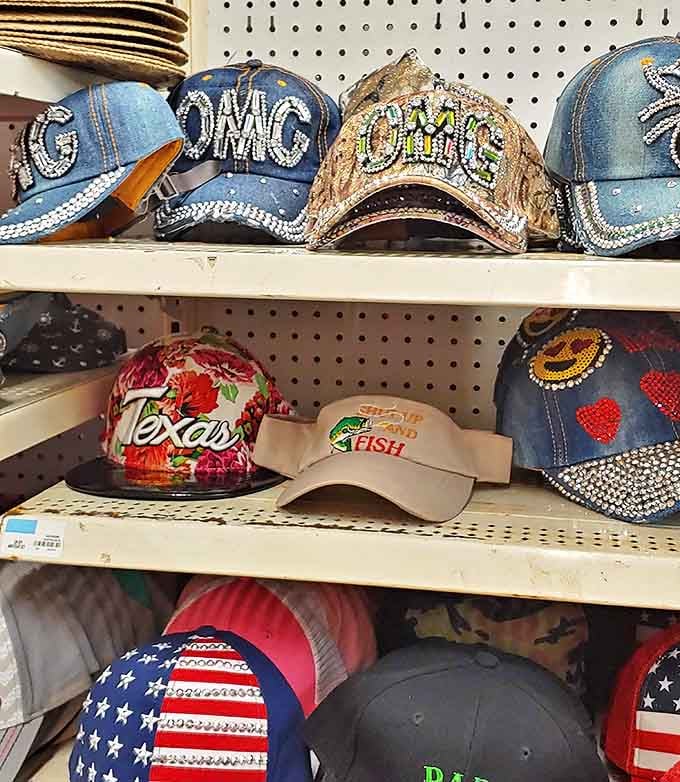 Bedazzled baseball caps that scream "GLAM" louder than a Vegas showgirl. Subtle? No. Conversation starter? Absolutely.