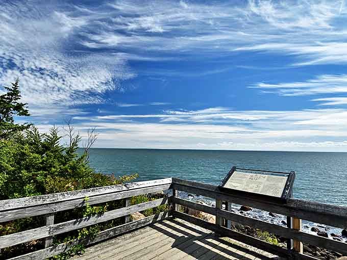 This wooden observation deck offers the kind of million-dollar view that real estate agents dream about but can't put on the market.