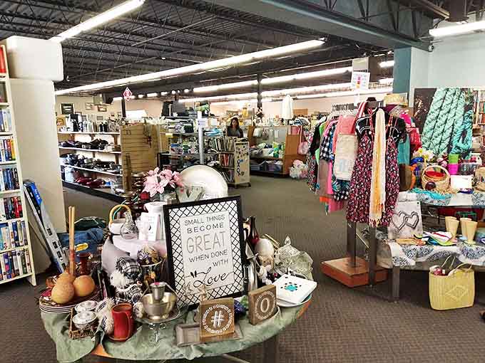 Step inside and the treasure hunt begins! Displays bursting with home d&eacute;cor items create an inviting first impression that whispers, "Your next conversation piece is hiding somewhere in here."