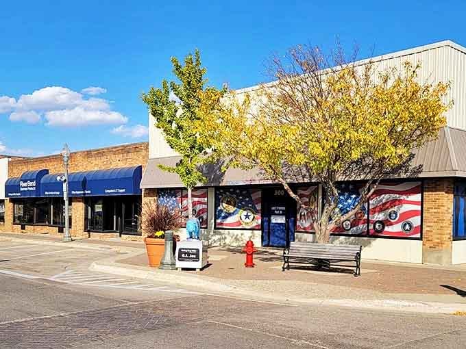 The vintage lampposts aren't just decorative &ndash; they're lighting up sidewalks where shopkeepers still sweep their storefronts and greet customers by name.
