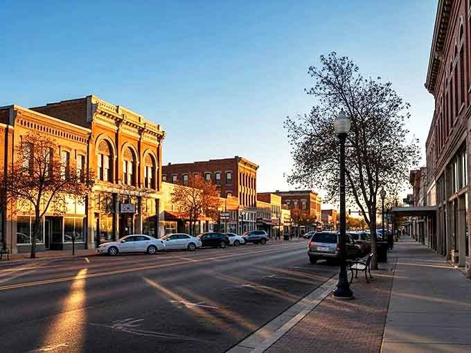 Main Street at golden hour &ndash; when Pueblo's historic buildings glow like they're auditioning for a Wes Anderson movie set.