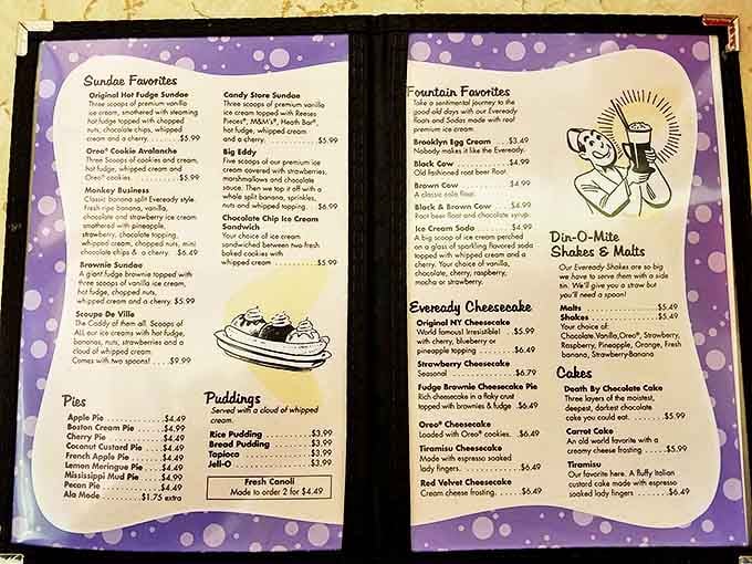 The dessert menu reads like a love letter to American indulgence. That Black Cow float is calling my name louder than my cardiologist.