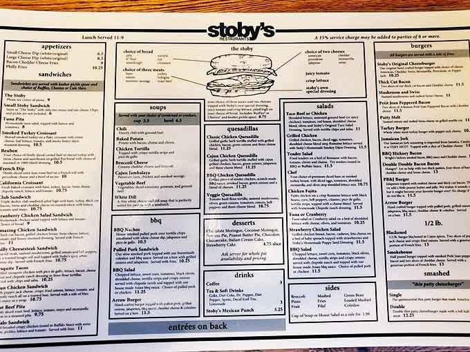 Stoby's menu is the choose-your-own-adventure of comfort food &ndash; where the hardest decision you'll make all day is whether to start with cheese dip or save room for pie.