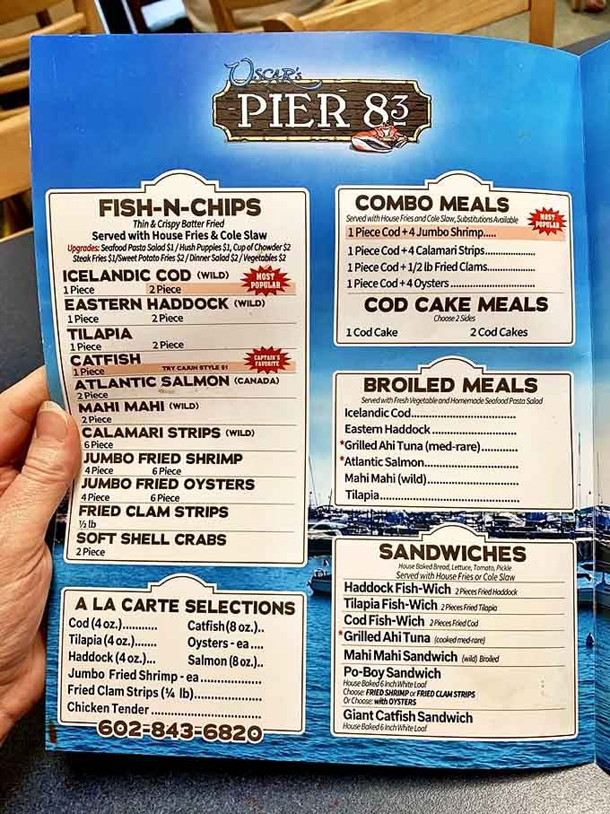 The menu reads like a coastal dream sequence &ndash; wild-caught treasures that make you forget you're surrounded by cacti and not seagulls.