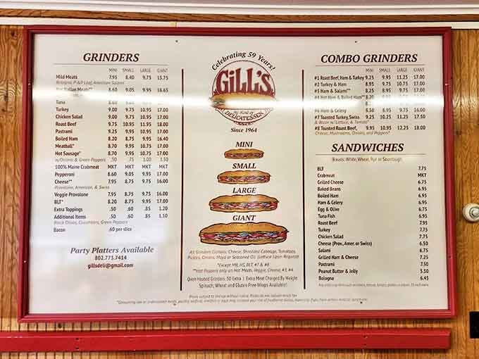 This menu board isn't just a list&mdash;it's a roadmap to sandwich nirvana. Study it like you're cramming for the most delicious exam ever.