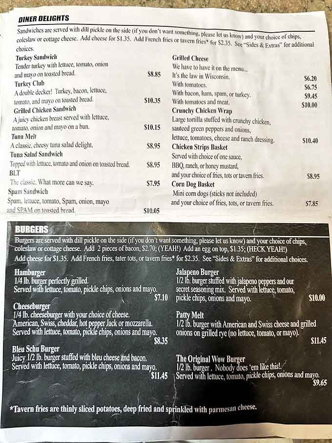 The menu doesn't mince words or waste space on fancy descriptions. These are breakfast classics that need no introduction.