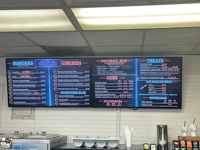 The illuminated menu board&mdash;a roadmap to comfort food paradise&mdash;offers everything from classic burgers to homestyle chili without a hint of pretension.
