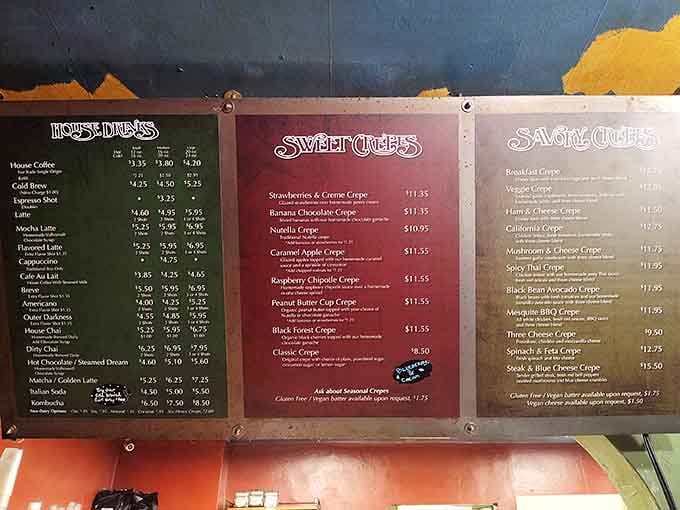 The menu board &ndash; where decisions become delightfully difficult and your wallet breathes a sigh of relief.