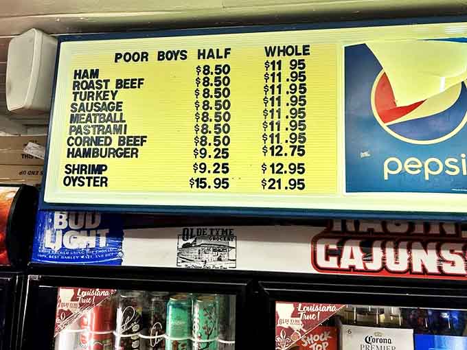 That glorious menu board&mdash;simple, straightforward, and promising satisfaction for under $12. No fancy descriptions needed when the food speaks for itself.