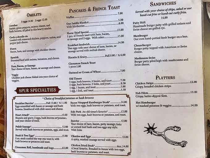 This isn't a menu&mdash;it's a manifesto against pretentious dining. When "Heart Attack" is proudly listed as a breakfast option, you know you're somewhere authentic.