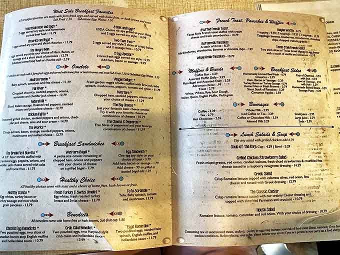 This menu isn't just offering food&mdash;it's presenting a manifesto of comfort. Each laminated page promises the kind of satisfaction that modern small plates can only dream about.