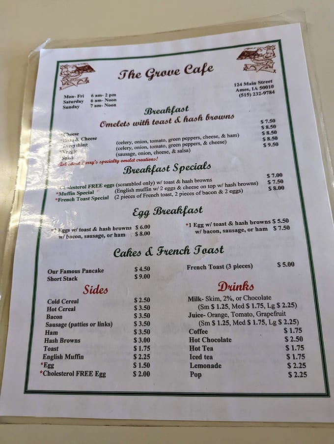 A menu that hasn't needed updating since rotary phones were cutting-edge technology&mdash;because perfection doesn't require reinvention.