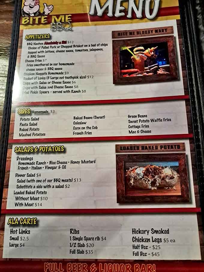 This menu isn't just a list&mdash;it's a roadmap to happiness. The appetizer section alone could make a grown person weep with anticipation.