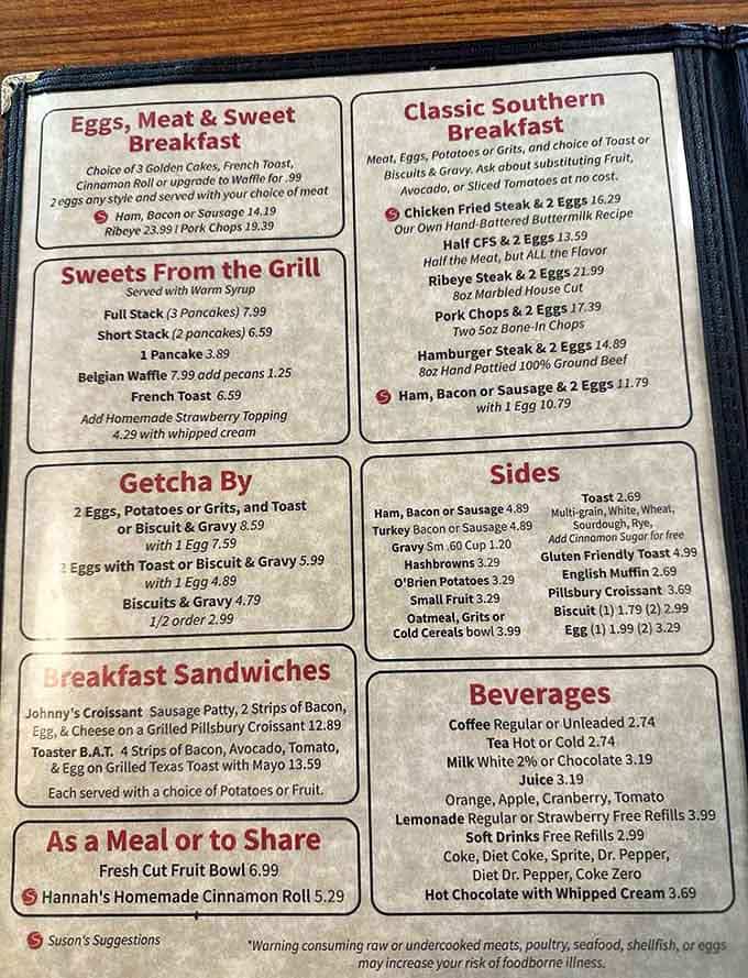 This menu isn't trying to confuse you with fancy terminology&mdash;just honest food at prices that won't make your wallet weep.