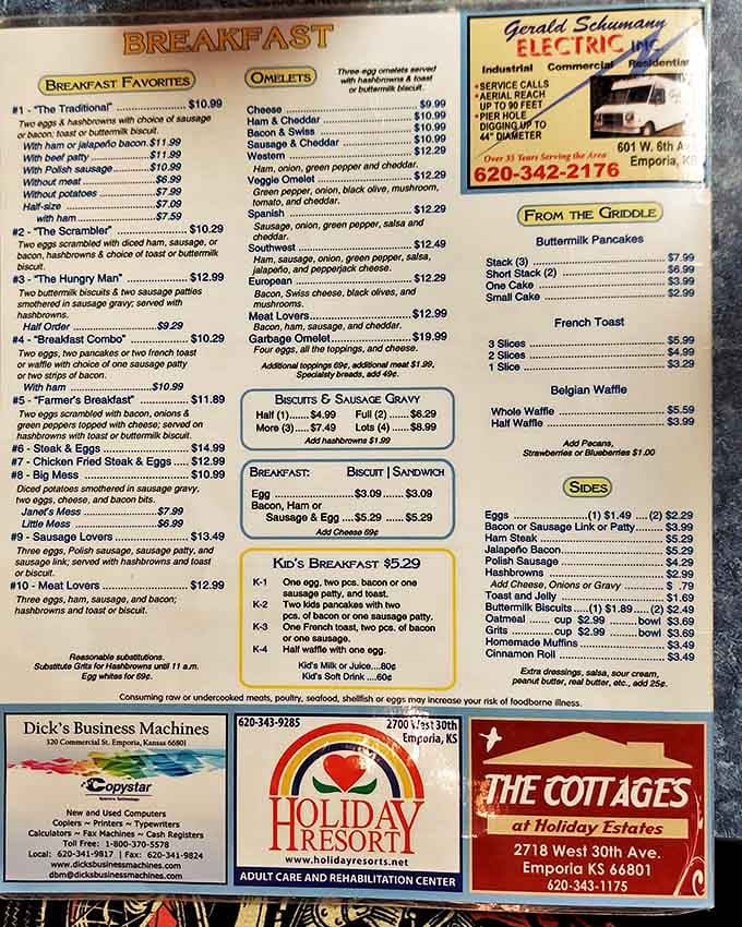 A menu that reads like comfort food poetry &ndash; no fusion confusion, just straightforward breakfast bliss that hasn't changed because it doesn't need to.