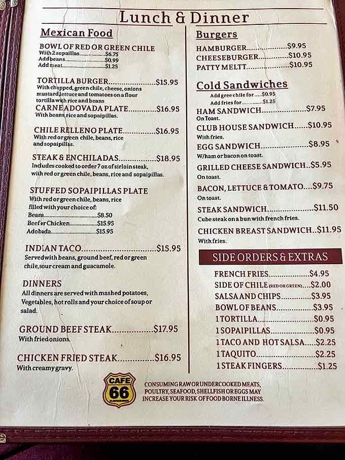 A menu that doesn't need fancy fonts or pretentious descriptions&mdash;just honest New Mexican food that speaks for itself.