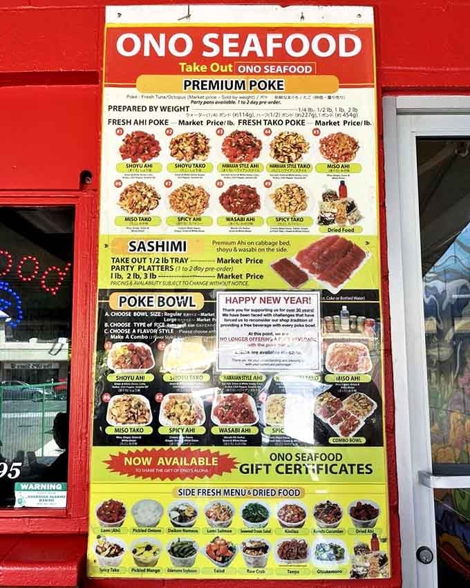 The menu board is Hawaii's version of the Rosetta Stone&mdash;decode it correctly and culinary treasures await. Shoyu, spicy, wasabi&mdash;choose your poke adventure.