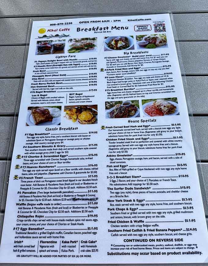 A menu that requires strategic planning and possibly a second stomach. Breakfast democracy at its finest&mdash;everyone gets what they want!