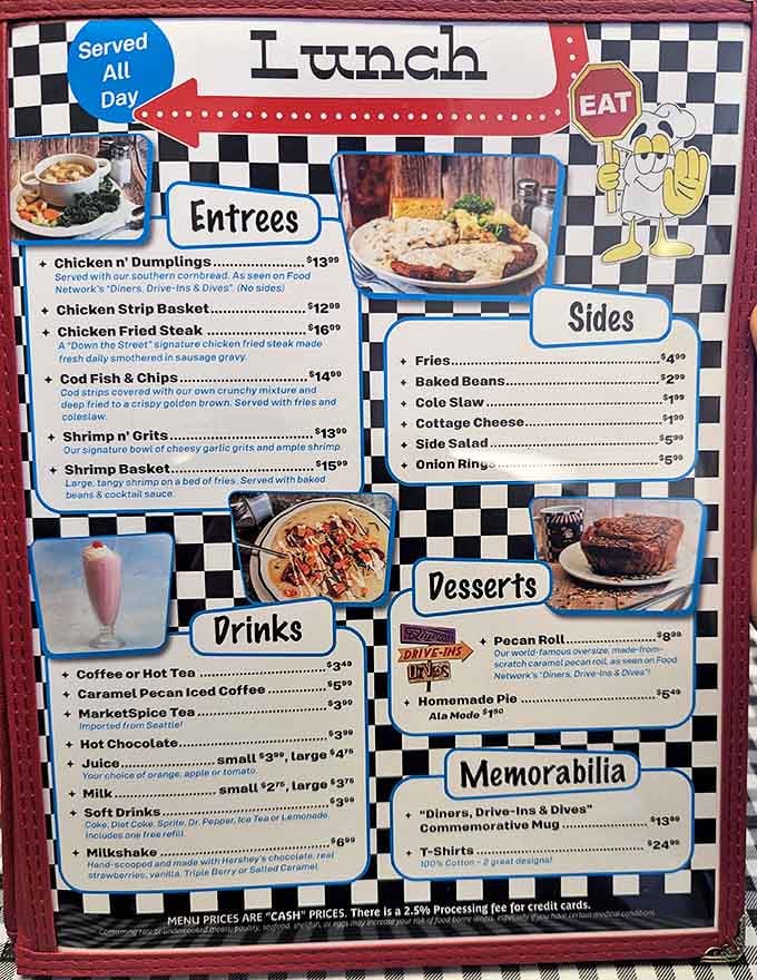 A menu that doesn't need fancy fonts to impress—just honest comfort food that's been making Idahoans smile for generations.