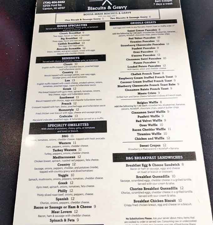 This menu isn't messing around&mdash;it's a roadmap to breakfast nirvana with enough options to require multiple visits and zero regrets.