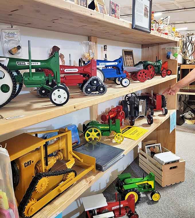 Farm toys that tell Nebraska's agricultural story in miniature &ndash; each tiny tractor a testament to the state's farming heritage.
