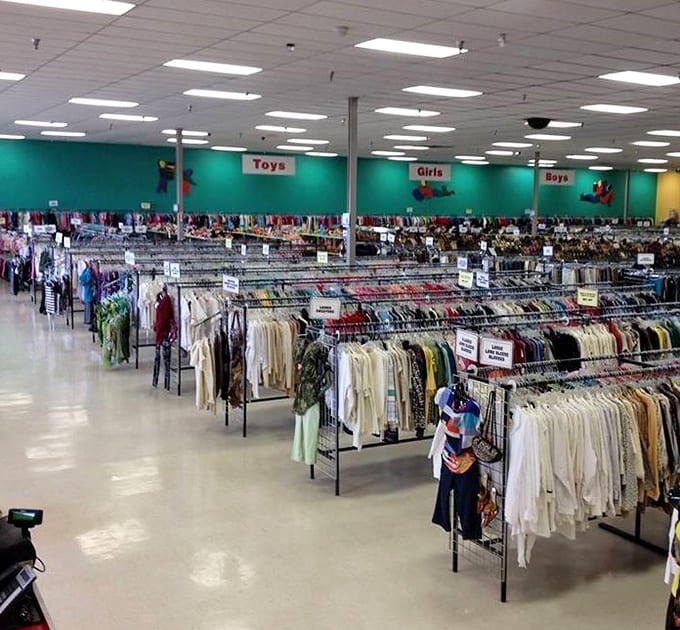 Rack after glorious rack of possibilities. Each hanger holds not just clothing, but potential new identities waiting to be claimed for pocket change.