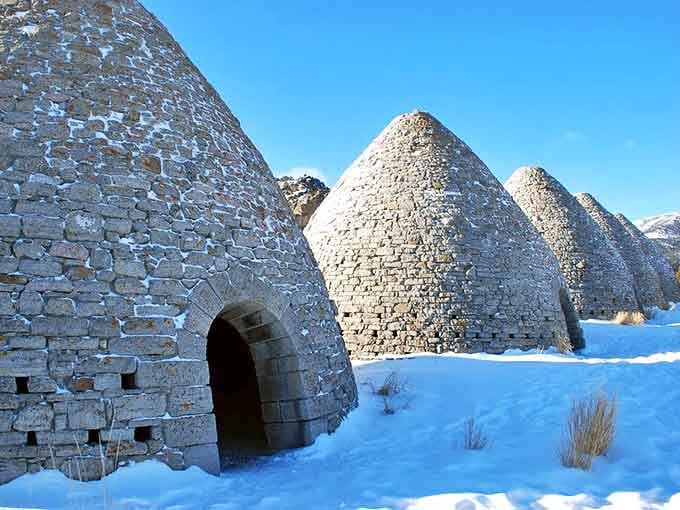 Winter transforms these industrial relics into something straight out of Narnia, if Narnia had a serious mining operation going.