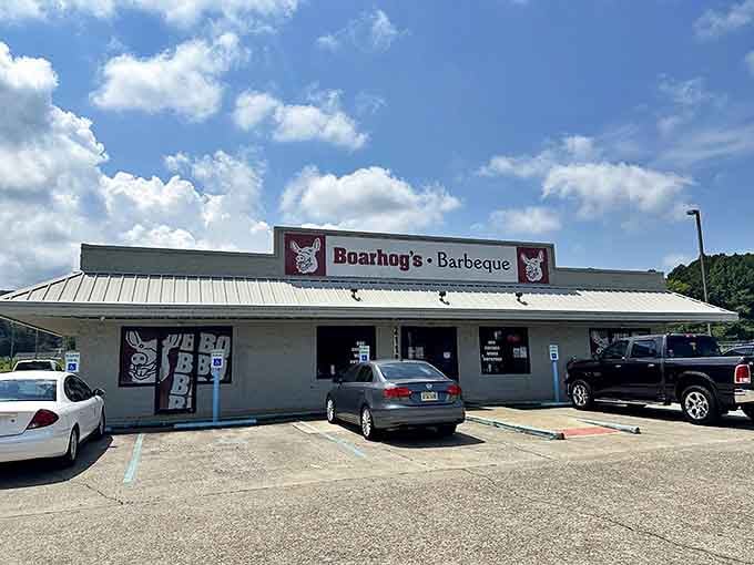 A full parking lot at lunchtime is the best review any BBQ joint could ever ask for.