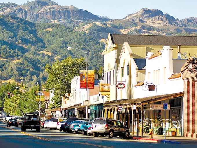 Calistoga's main drag looks like it was designed by a Hollywood set decorator with a PhD in small-town nostalgia.