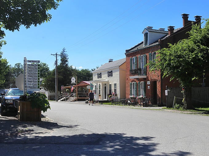 Kimmswick's main drag invites you to slow down and remember when "browsing" meant actual shops, not websites.
