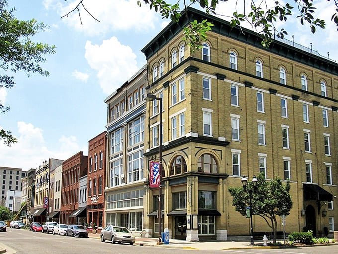 Paducah's vibrant downtown buildings pop with color, creating an artistic backdrop worthy of its UNESCO designation.
