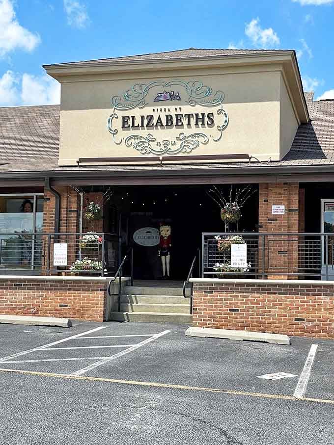 Pizza by Elizabeths elevates the humble pizza joint to an elegant dining destination. Those flower baskets aren't just pretty&mdash;they're a promise of attention to detail.