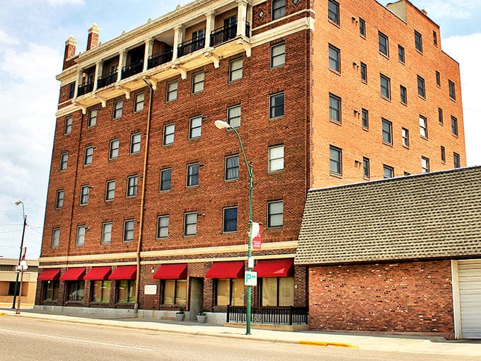 York's historic residential building towers over downtown, a six-story reminder that small towns dream big too.