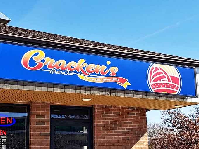 Cracken's blue and red sign promises simple pleasures - a neighborhood grill that's mastered the art of the perfect patty.