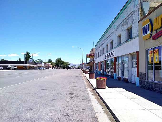 Historic storefronts line Delta's generous streets, where parking is never a problem and hurrying is optional.