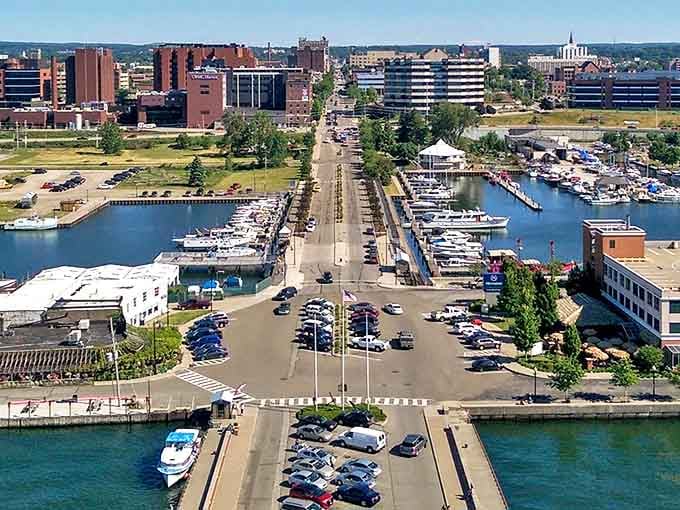 Lake Erie's marina buzzes with boats and waterfront energy that rivals any coastal destination.