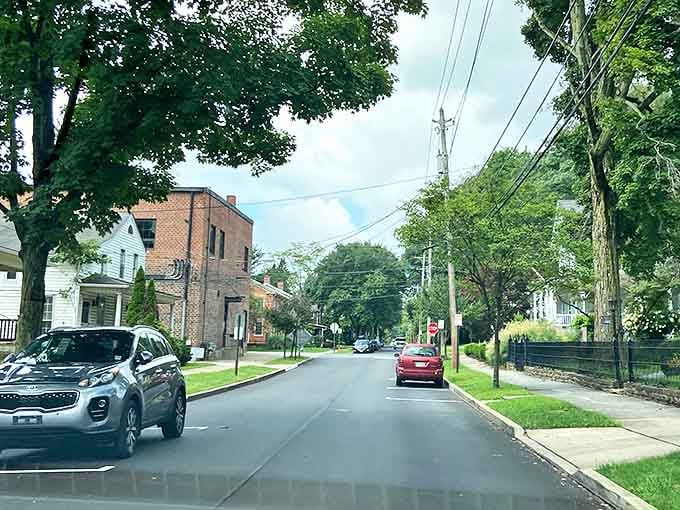 Residential streets so peaceful, even the mailboxes seem to smile back at you.
