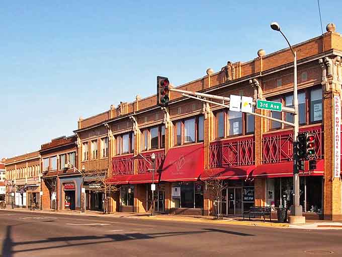 Brick buildings line Hibbing's downtown, where Bob Dylan once walked and locals still gather for coffee and the latest town news.