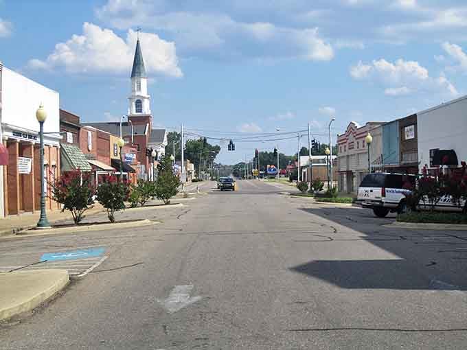 The church steeple rises above Hope's downtown, a reminder of simpler times and community values that still thrive here.