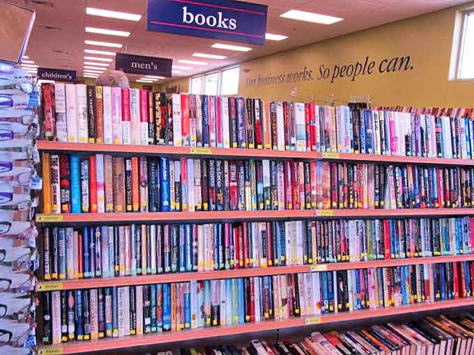 Literary heaven awaits! The book section offers everything from beach reads to classics, proving one person's discard is another's page-turning discovery.