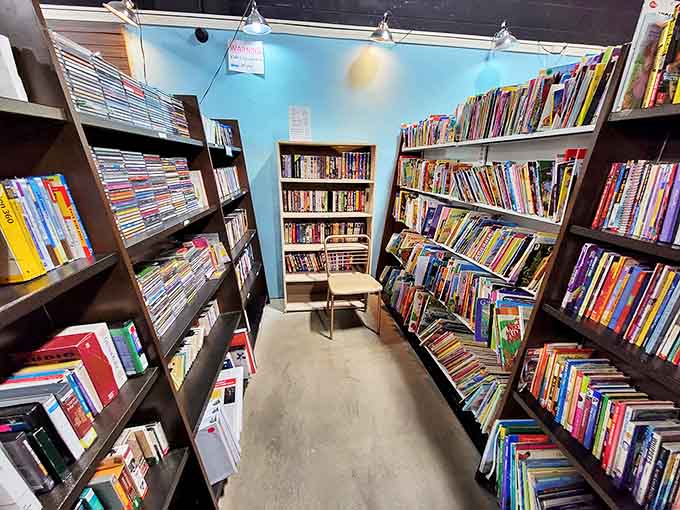 A literary sanctuary where paperbacks and hardcovers wait patiently for new readers. This book nook feels like a library without late fees.