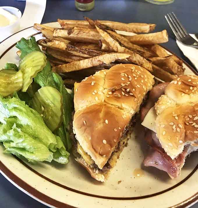 The humble cheeseburger, perfected. This isn't some deconstructed, truffle-infused reinvention&mdash;it's the platonic ideal that fancy burger joints try desperately to recreate.