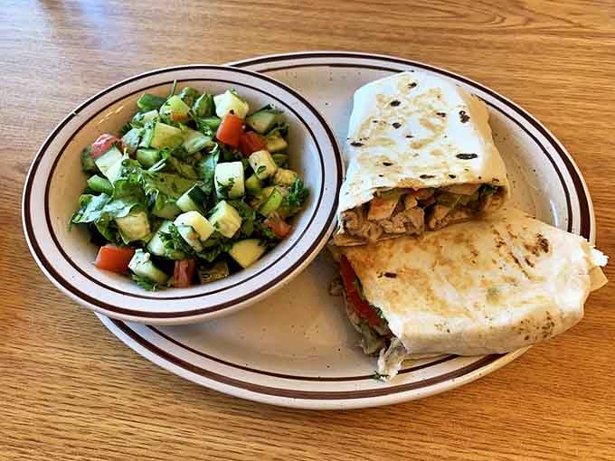 This chicken shawarma wrap isn't just lunch&mdash;it's a masterclass in balance, with crisp vegetables and tender meat playing perfectly together.