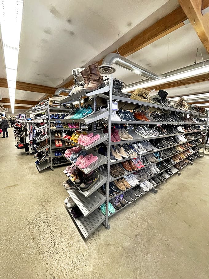 Footwear paradise where hiking boots meet dancing shoes. In Alaska, proper footwear isn't just fashion &ndash; it's survival equipment with surprisingly reasonable price tags.