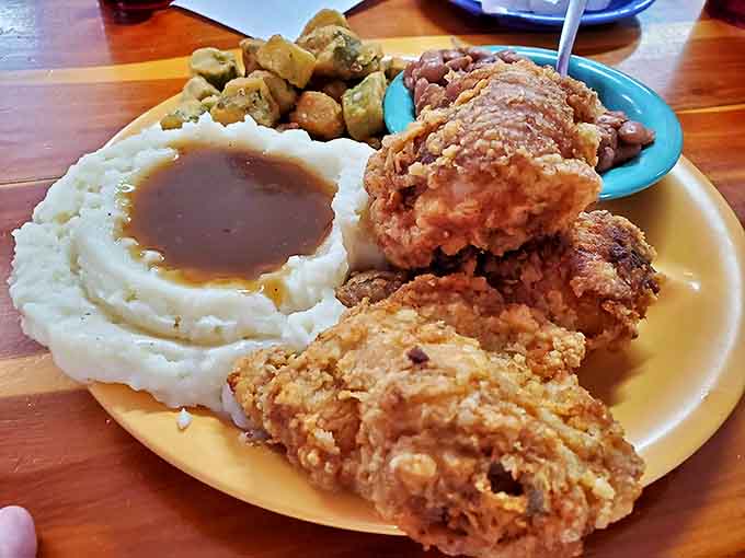Golden-brown perfection that makes you question every other fried chicken you've ever had. That crust could win awards for both appearance and crunch.