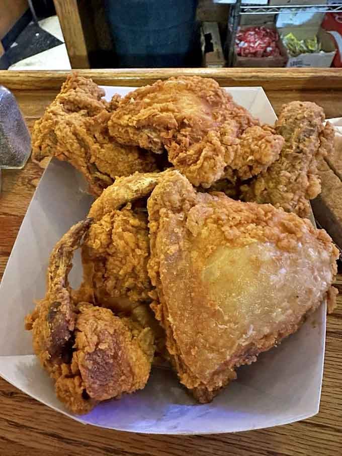 Golden-brown perfection that makes you question every other fried chicken you've ever eaten. This isn't just dinner; it's a religious experience with extra crispy prayers.