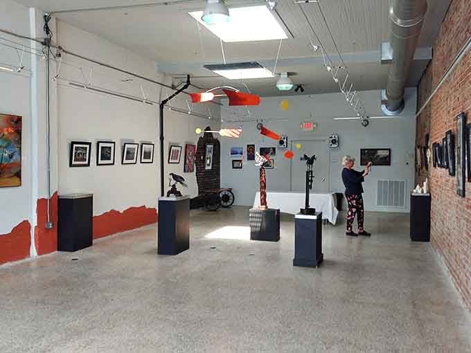 Local creativity finds its home in this converted downtown space, where bare brick walls and exposed pipes create the perfect canvas for artistic expression.