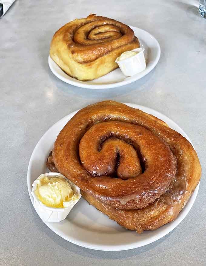 Behold the stars of the show &ndash; cinnamon rolls so magnificent they deserve their own ZIP code and fan club membership cards.