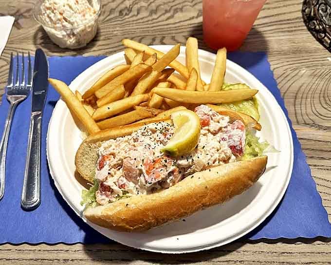 The holy grail of New England cuisine! This lobster roll doesn't skimp on the good stuff &ndash; it's practically bursting with sweet, tender meat.